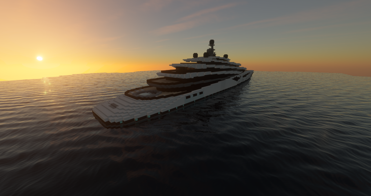 fictional 186 meter superyacht "Glacier" Minecraft Map