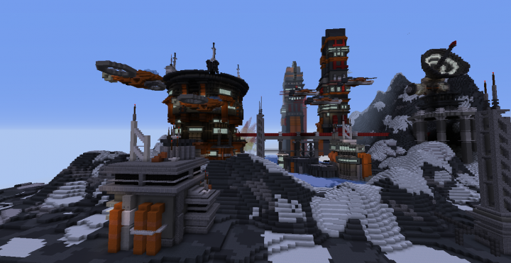 sci-fi Research base "Oxided-35" Minecraft Map