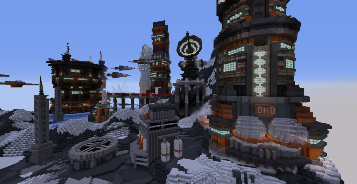 sci-fi Research base "Oxided-35" Minecraft Map