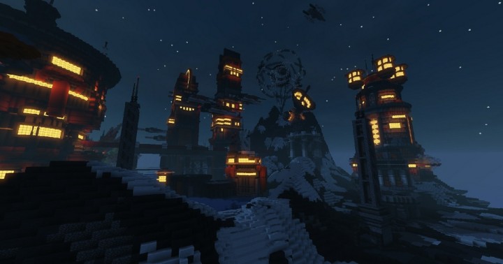 sci-fi Research base "Oxided-35" Minecraft Map