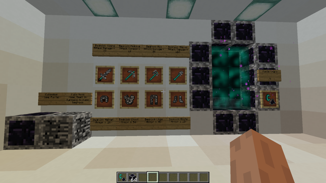 More Gear (Bedrock armor, tools, blocks and a new dimension!) Minecraft Map