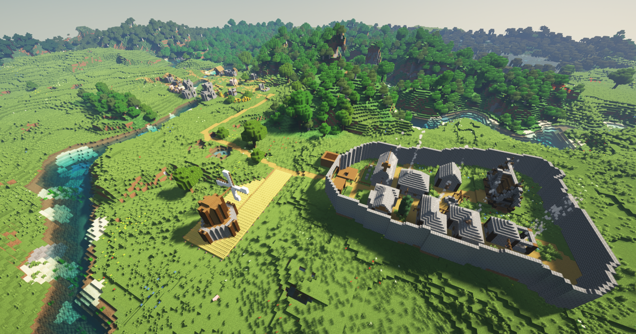 My first minecraft village. Minecraft Map