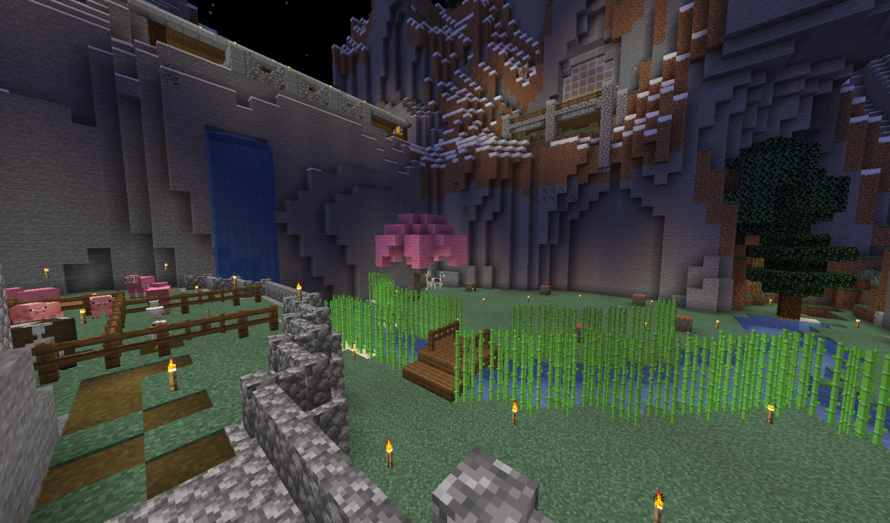 Sakura Garden with mini Zen garden Minecraft Map