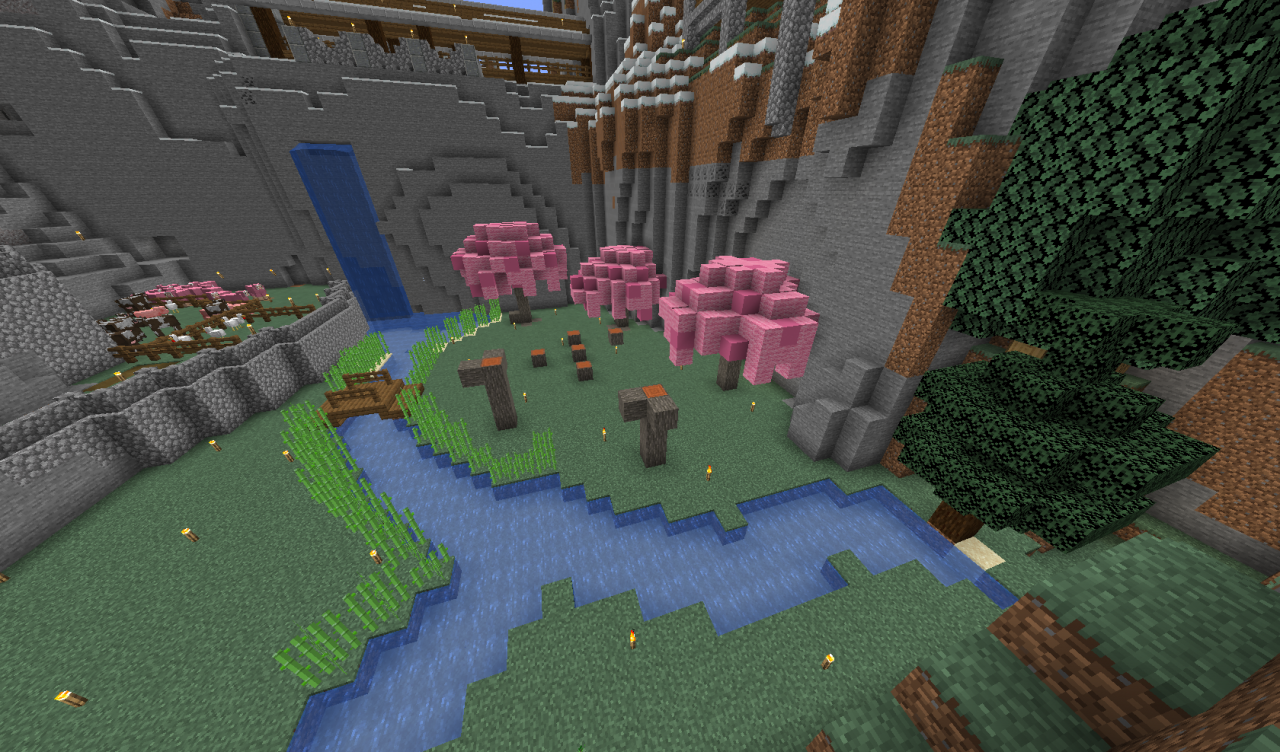 Sakura Garden with mini Zen garden Minecraft Map