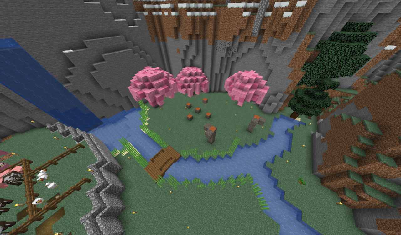 Sakura Garden with mini Zen garden Minecraft Map