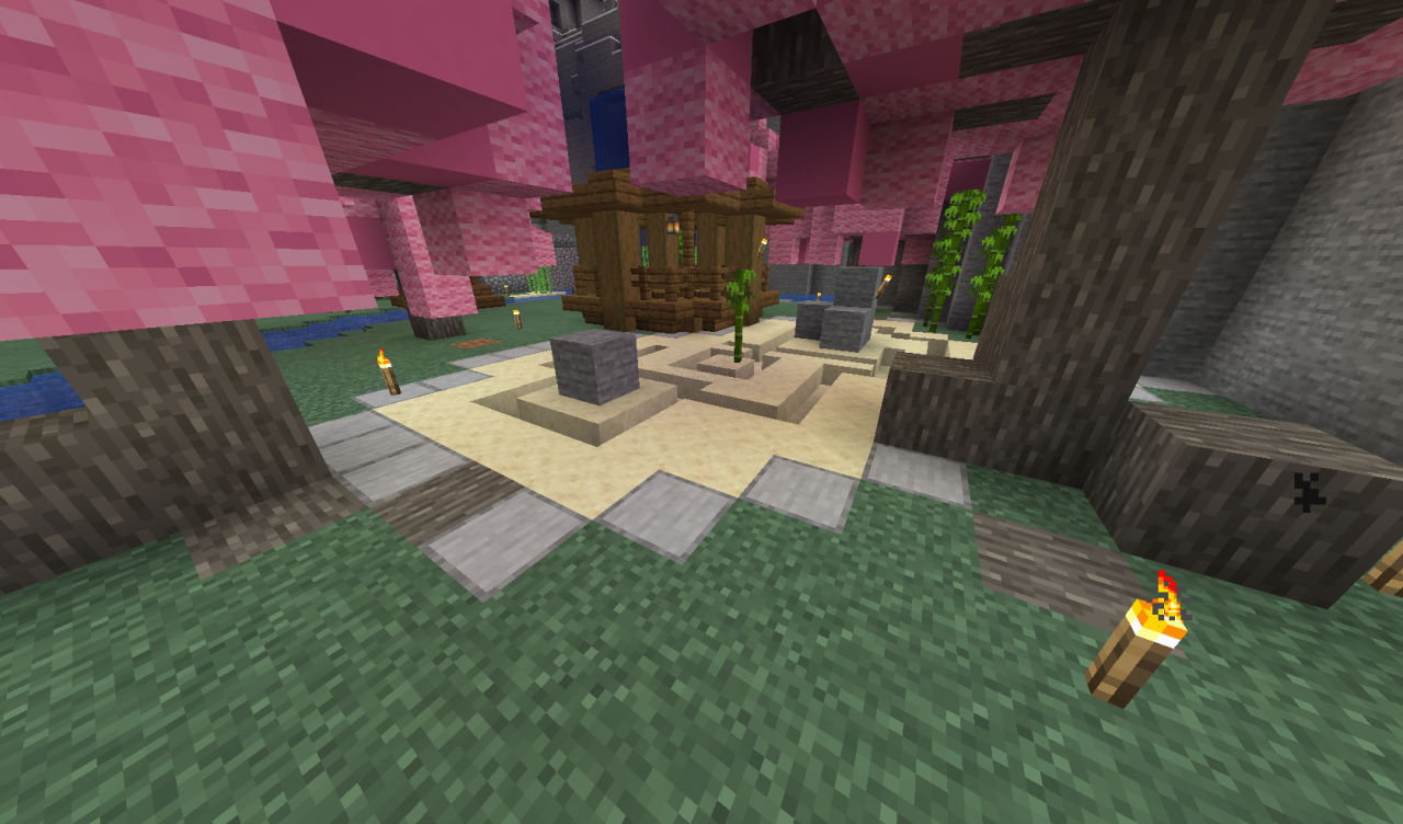 Sakura Garden with mini Zen garden Minecraft Map