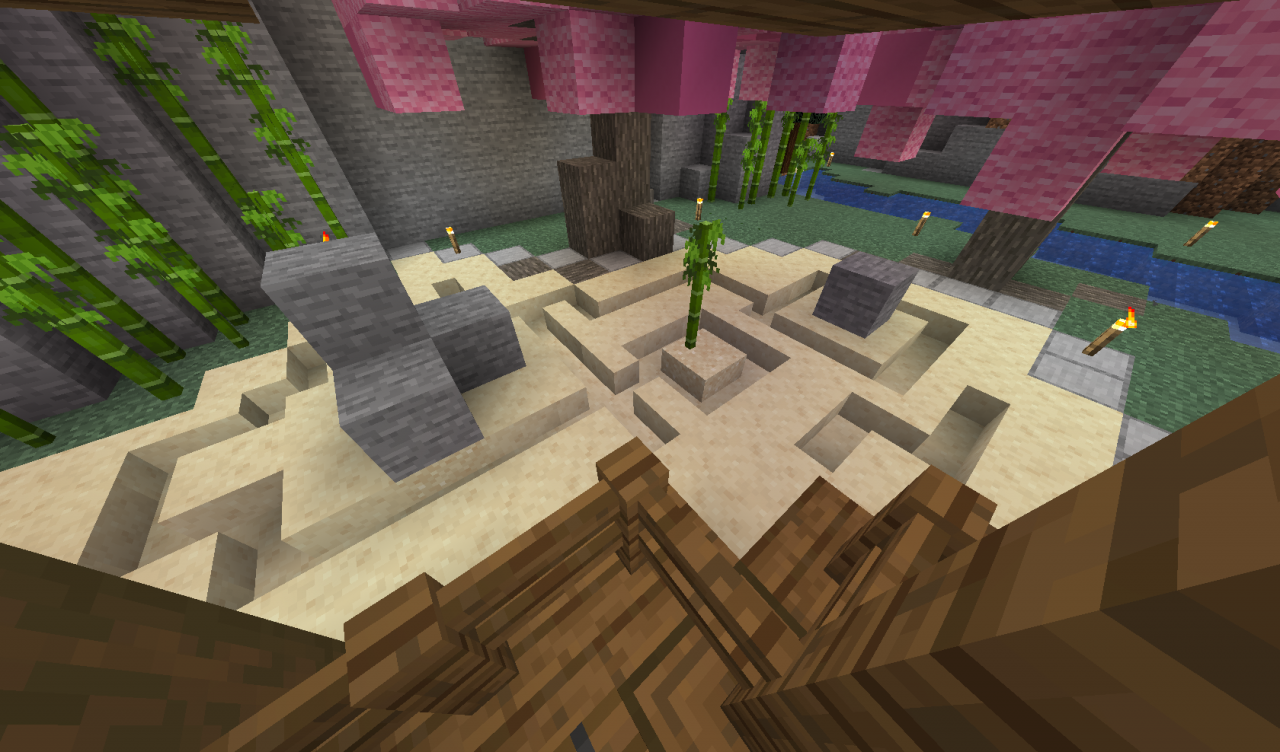 Sakura Garden with mini Zen garden Minecraft Map