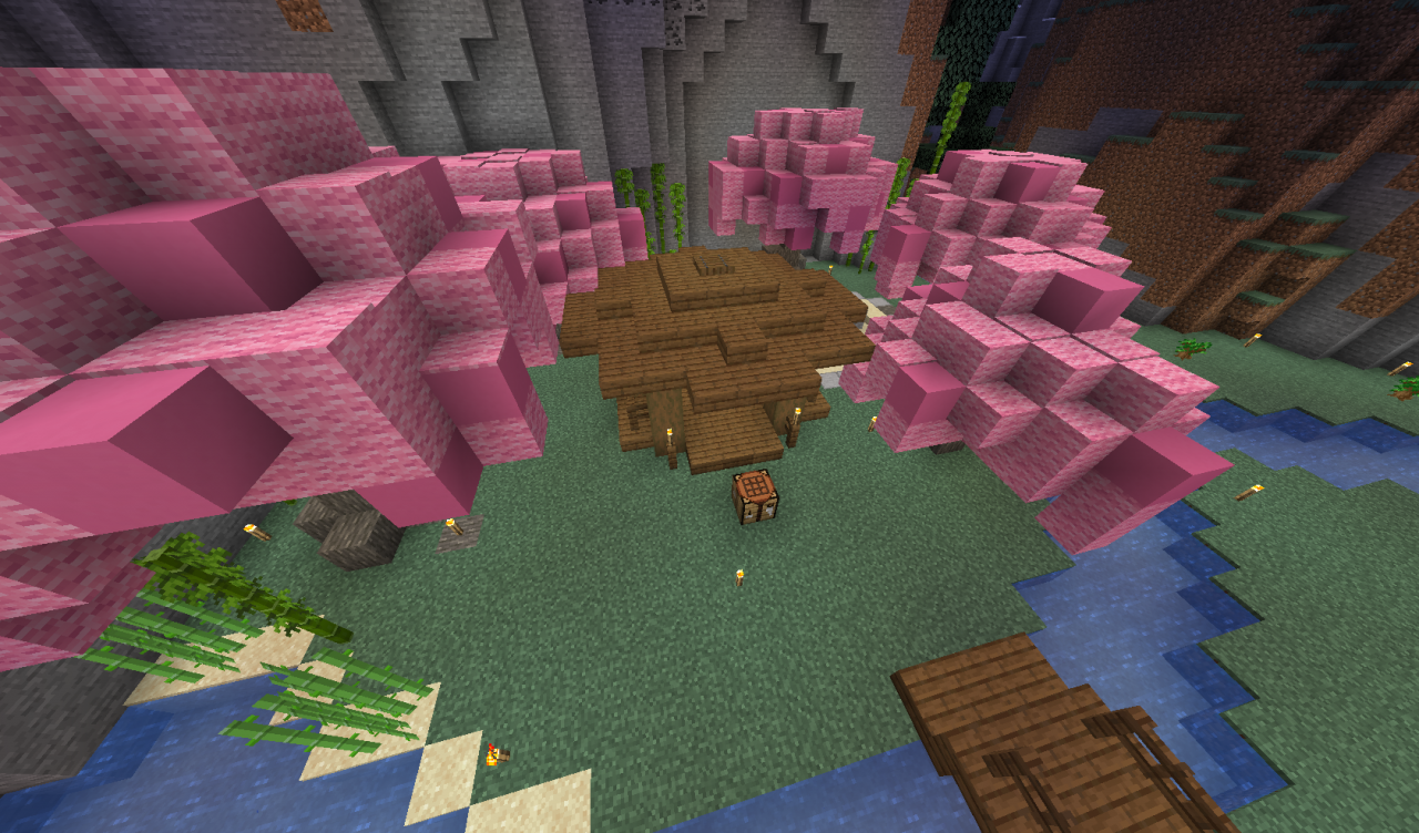 Sakura Garden with mini Zen garden Minecraft Map