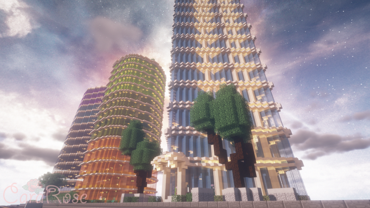 Diagonal Modern Skyscraper DT city #20 | Minecraft Timelapse Minecraft Map