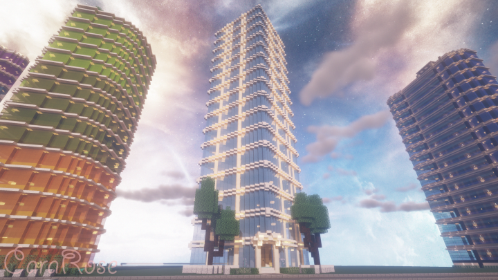 Diagonal Modern Skyscraper DT city #20 | Minecraft Timelapse Minecraft Map