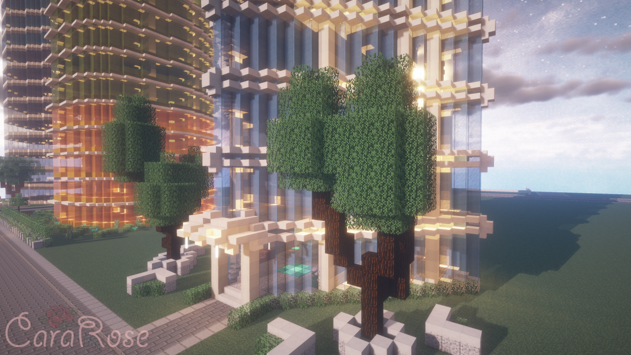 Diagonal Modern Skyscraper DT city #20 | Minecraft Timelapse Minecraft Map