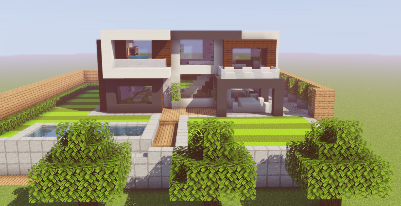 Square Modern House Minecraft Map