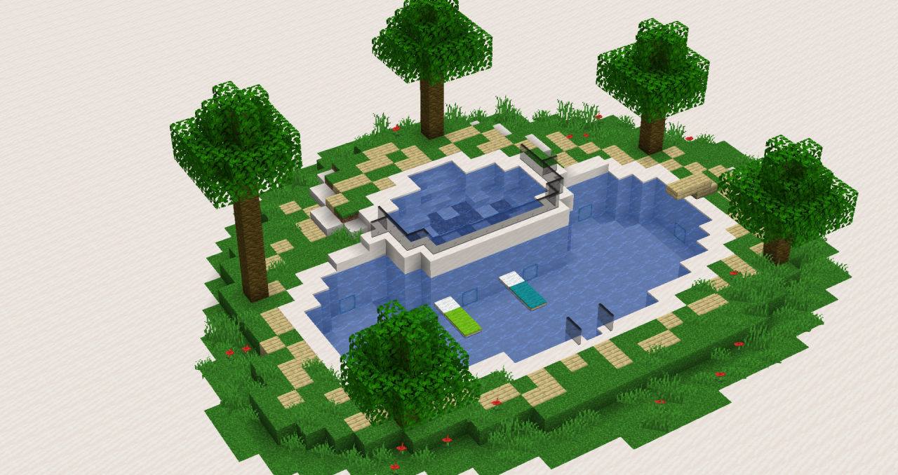 Building a Pool + Tutorial Minecraft Map