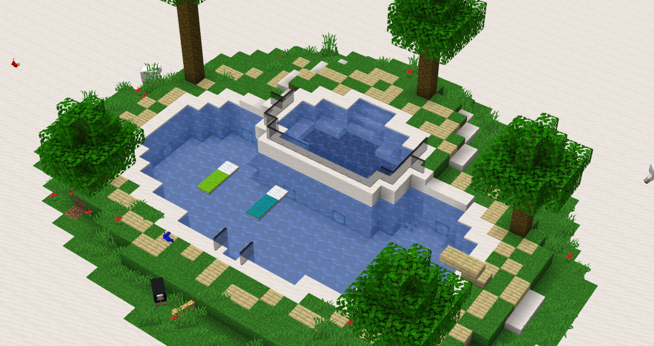 Building a Pool + Tutorial Minecraft Map