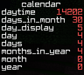Calendar (Adds 4 seasonal months) Minecraft Data Pack