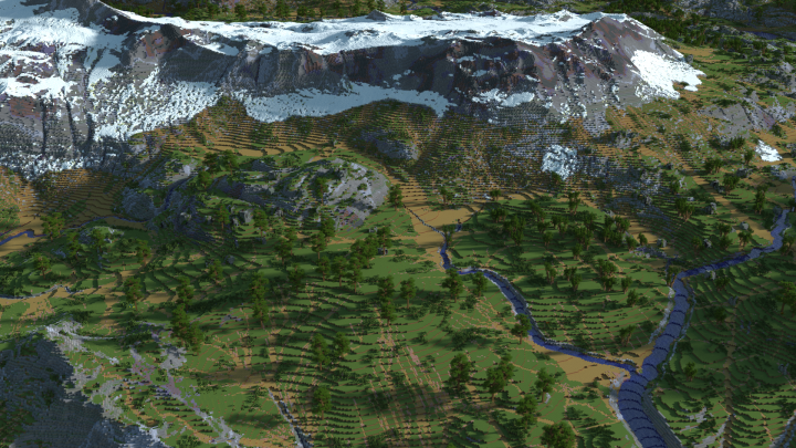 1.5k by 1.5k River Valley Custom Terrain Minecraft Map