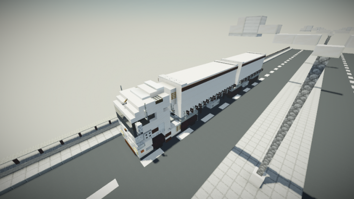 Mercedes-Benz Actros Double Trailer Truck Minecraft Map