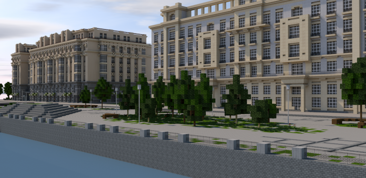 City embankment of the river Minecraft Map