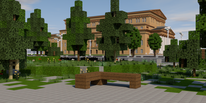 City embankment of the river Minecraft Map