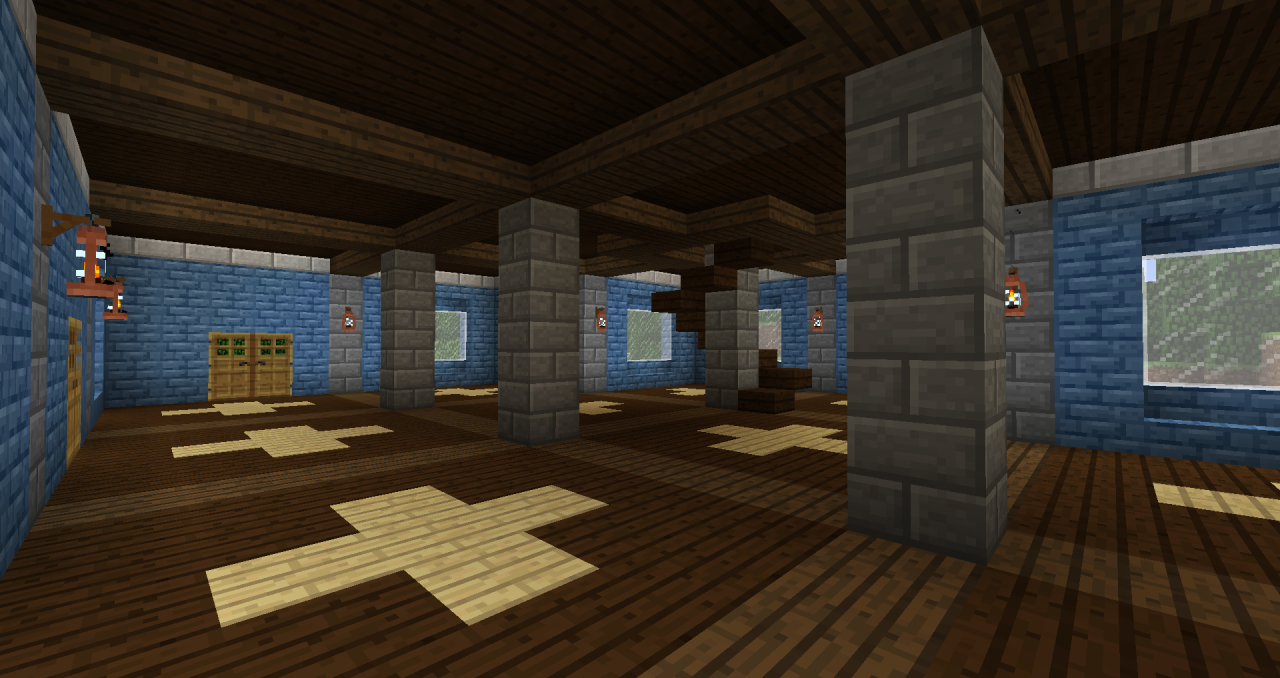 Railroad village with trainstation (Rails of War, Railcraft) Minecraft Map