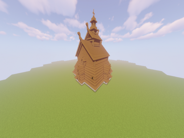 Wooden Norwegian Church - A Real Minecraft Project Minecraft Map