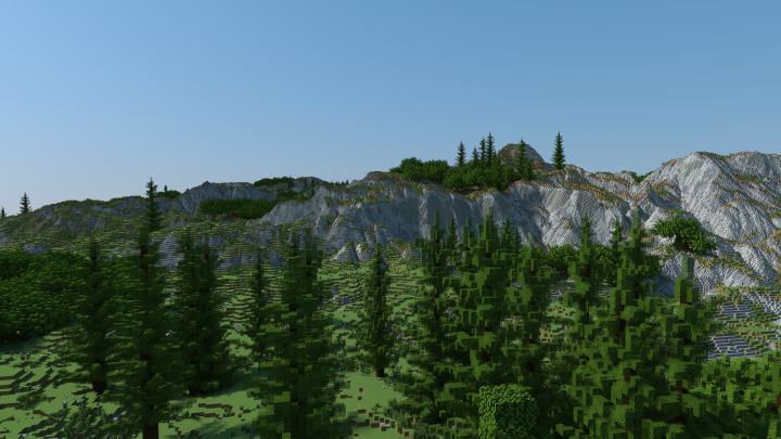 Mountains terraforming WorldMachine & WorldPainter map by Dyl_Art Minecraft Map