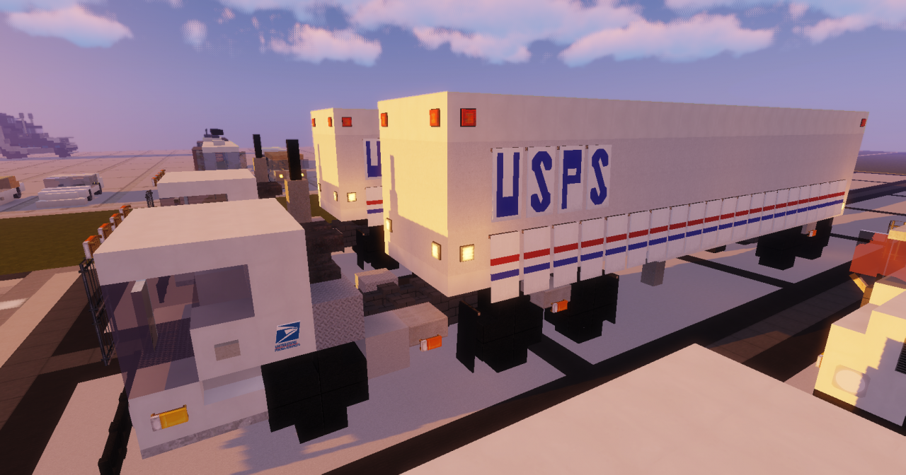 1.5:1 Scale USPS Postal Service Mack MR Trucks & Trailers Minecraft Map