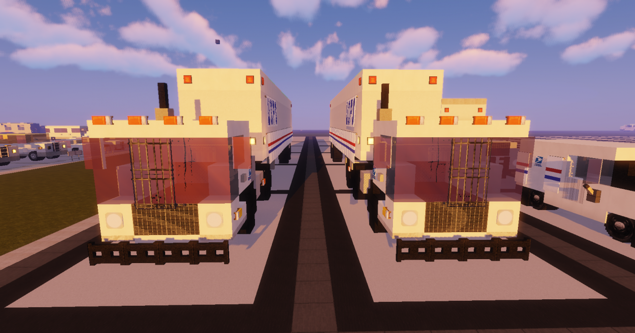 1.5:1 Scale USPS Postal Service Mack MR Trucks & Trailers Minecraft Map