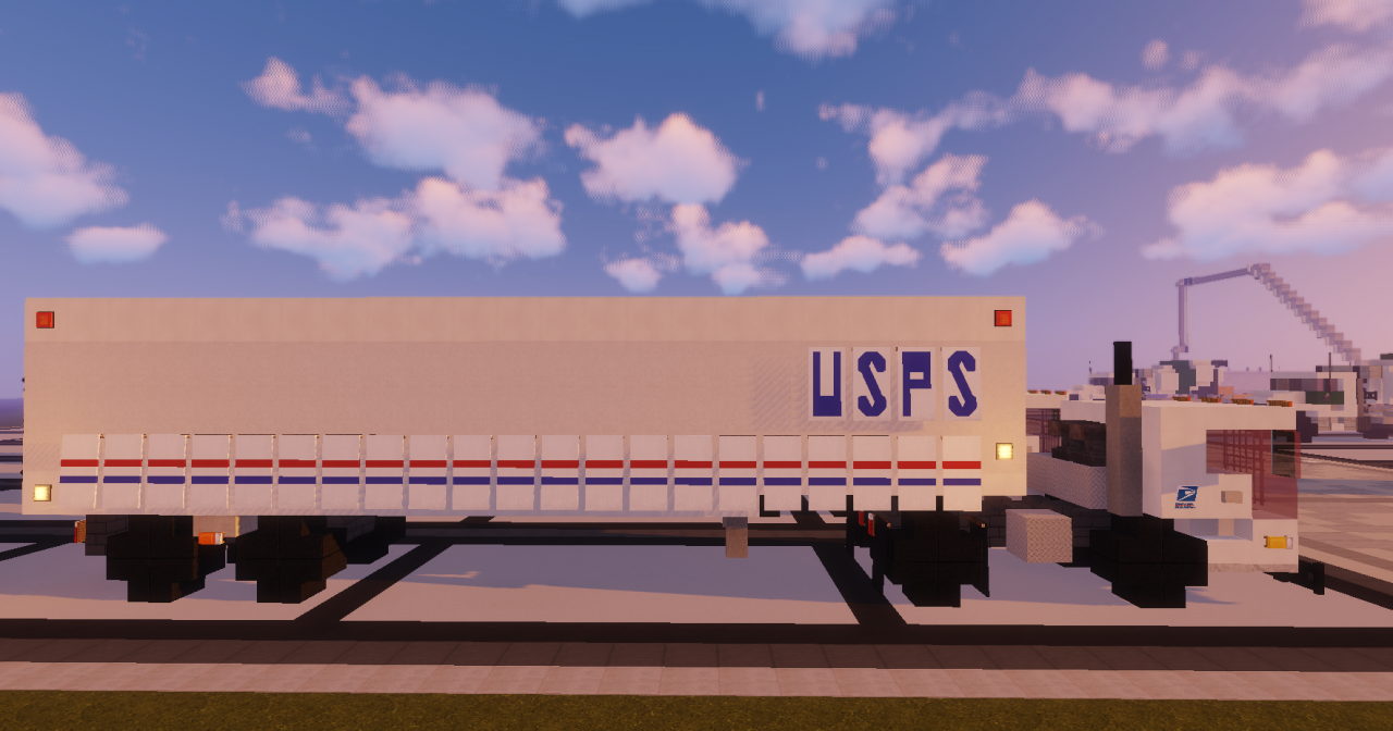 1.5:1 Scale USPS Postal Service Mack MR Trucks & Trailers Minecraft Map