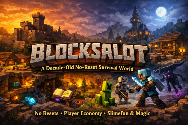 BlocksAlot [10+ YEARS] {No-Resets} {Player Economy} {Slimefun} {Magic ...
