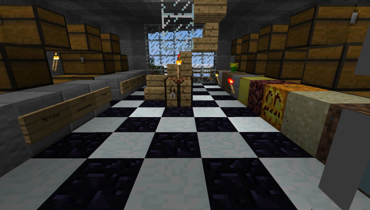 Organized warehouses for pack rats / Floating sea outpost Minecraft Map