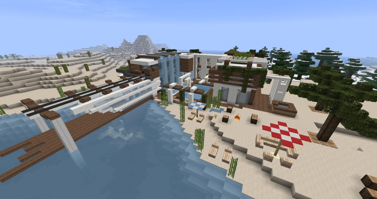 Modern Beach house- update Minecraft Map