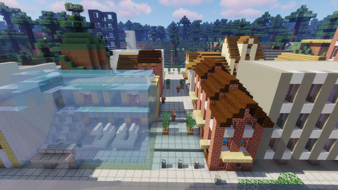 Floating Islands - Villages connected by highways. Minecraft Map