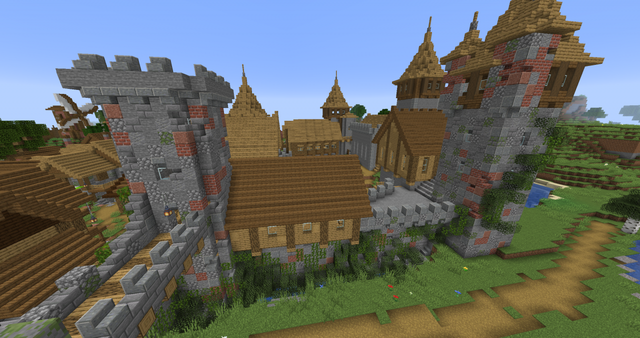 Medieval 1.14 Castle + Custom Village Project (UPDATED) Minecraft Map