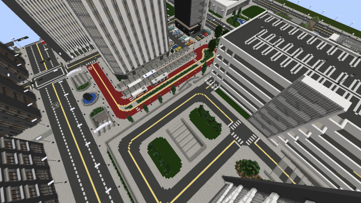 Market tower plaza and bus station Minecraft Map