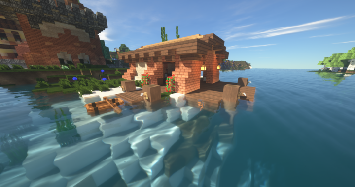 Basic Brick Fishing Hut Minecraft Map