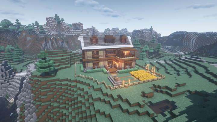 Large 3-Story House with Balcony + Interior Design Minecraft Map