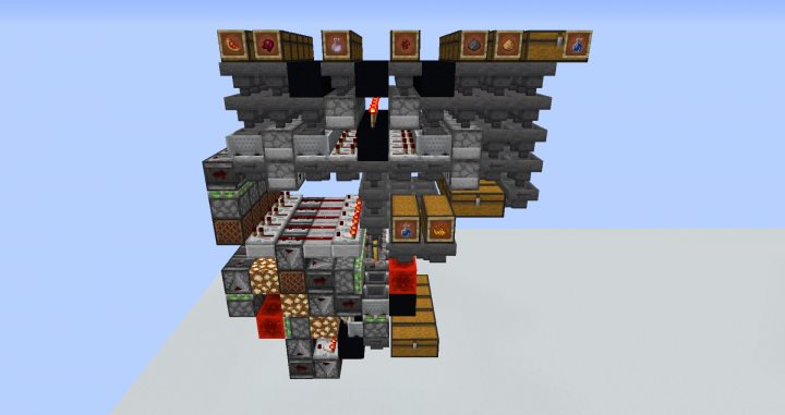 Auto Brewer 1 wide, tile-able, ez refill, Minecraft Map