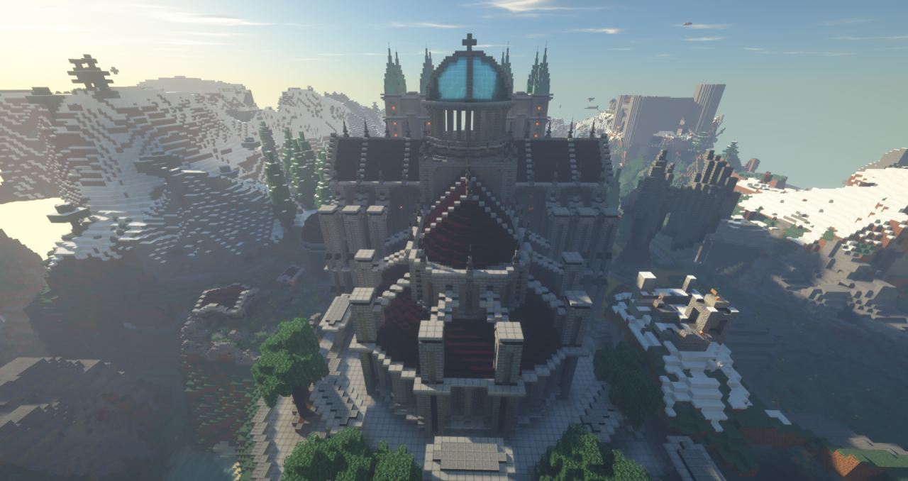Medieval Cathedral and grounds Minecraft Map