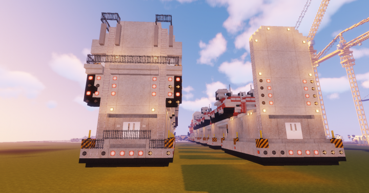 Futuristic Hovercraft Freight and Flatbed Trucks Minecraft Map