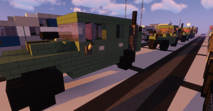 1.5:1 Scale, 3 blocks wide. Military Green Humvee " Hummers " Minecraft Map