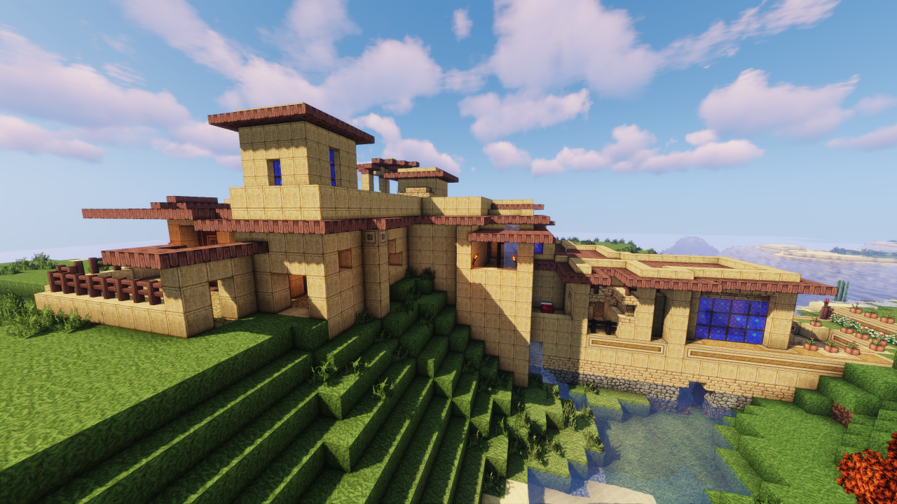 Frank Lloyd Wright Style Ocean Villa Minecraft Map