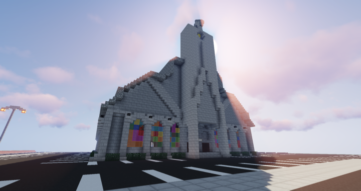 church with reflective floor Minecraft Map