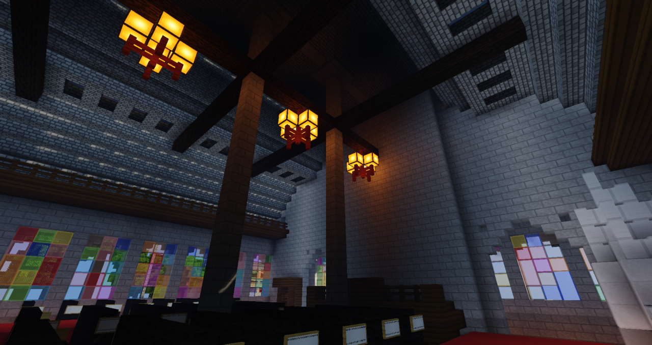 church with reflective floor Minecraft Map