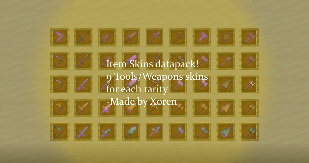 Item Skins! Weapons/Tools (1.14+) -Made by Xoren Minecraft Data Pack