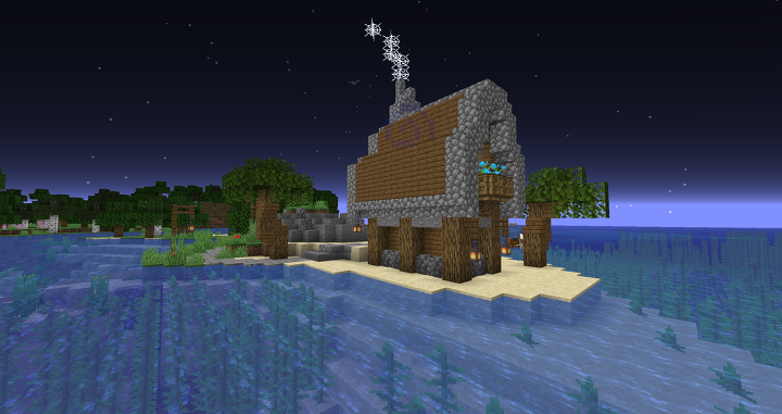 Little decorated island. Minecraft Map