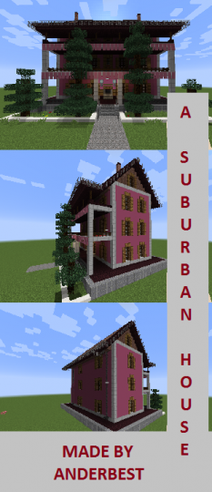 | A SUBURBAN HOUSE | BY ANDERBEST | Minecraft Map