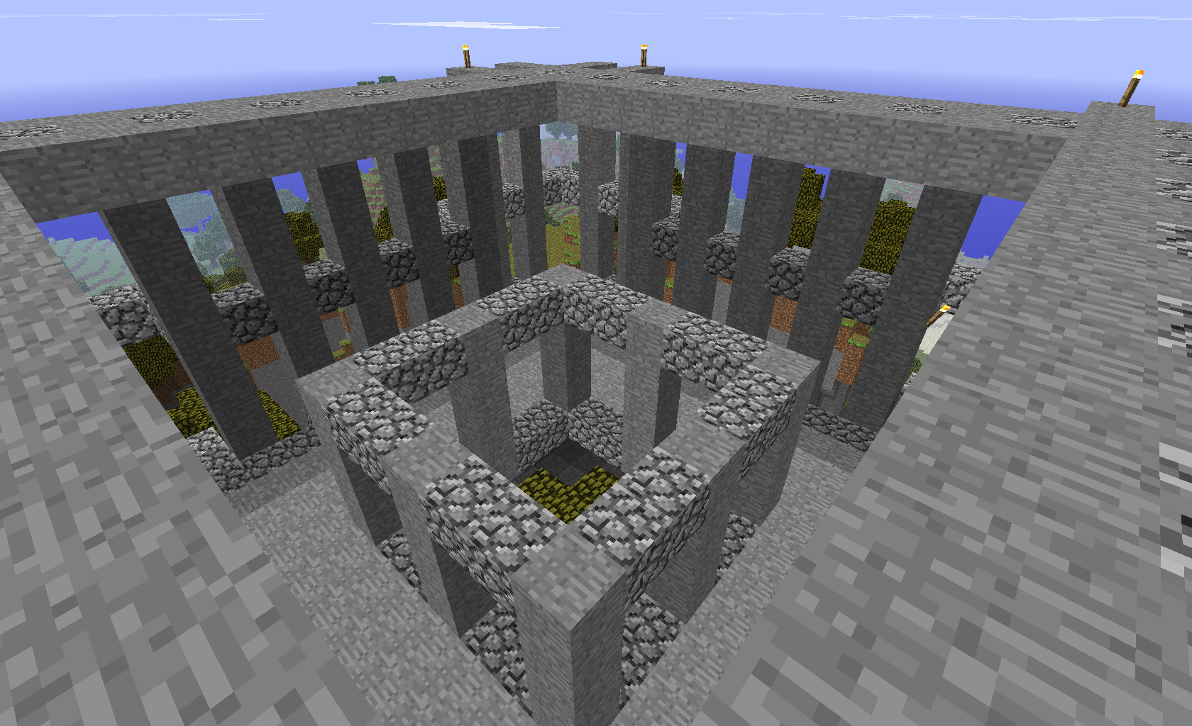 Abandoned Mountain Top Castle with Tree Minecraft Map