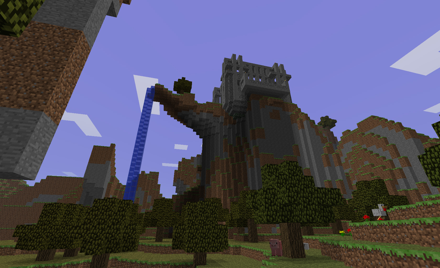 Abandoned Mountain Top Castle with Tree Minecraft Map