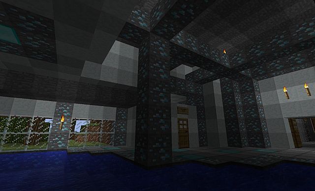Diamond Indoor Pool with Secret Treasure Room Minecraft Map